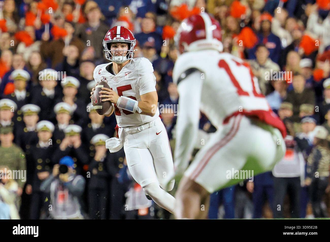 AUBURN, AL - NOVEMBER 29: Alabama Crimson Tide quarterback Ty Simpson ...