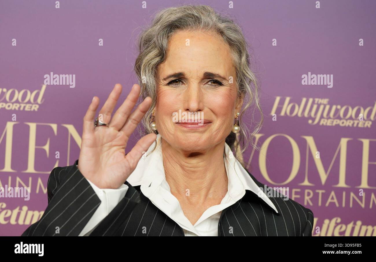 Andie MacDowell arrives at The Hollywood Reporter's Women in ...
