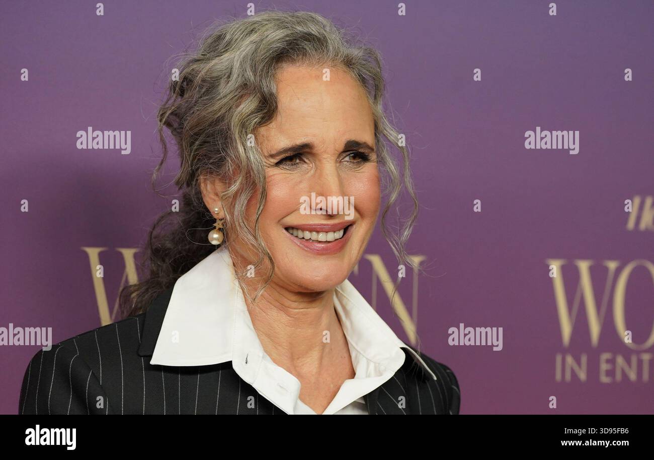 Andie MacDowell arrives at The Hollywood Reporter's Women in ...