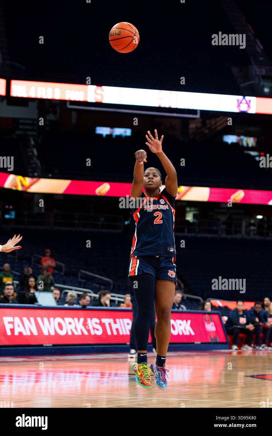 SYRACUSE, NY - DECEMBER 03: Guard Ja'Mia Harris #2 of the Auburn Tigers ...
