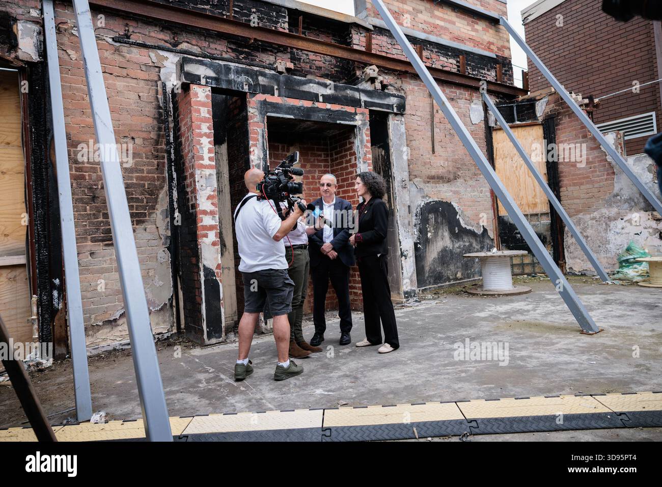 Fire damage at the Adass Israel Synagogue in Ripponlea, Melbourne ...