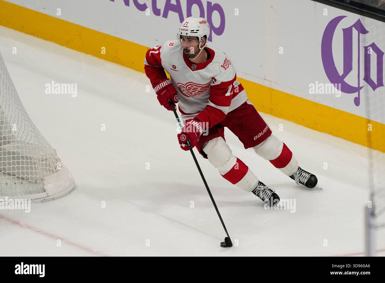 Detroit Red Wings center Dylan Larkin (71) during an NHL hockey game ...