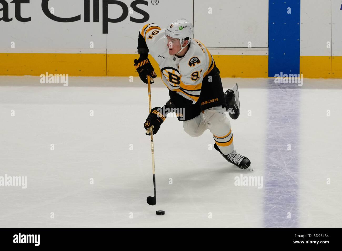 Boston Bruins defenseman Nikita Zadorov (91) during an NHL hockey game ...