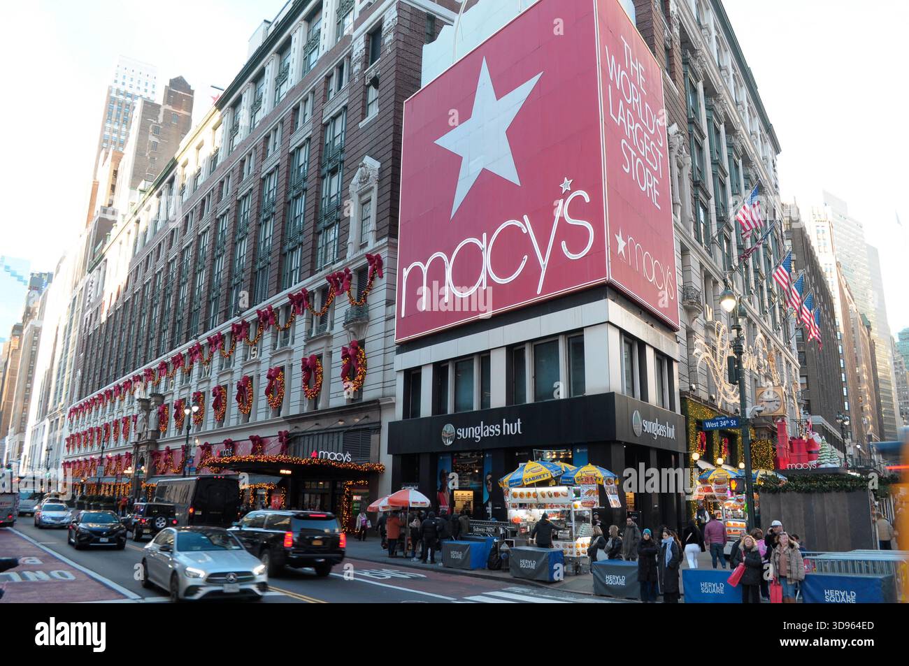 A Macy’s department store is seen decorated in Christmas decorations in Herald Square, Manhattan ...