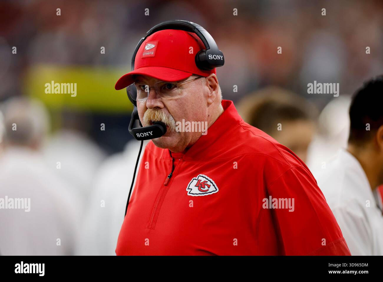 Kansas City Chiefs head coach Andy Reid walks the sideline before an ...