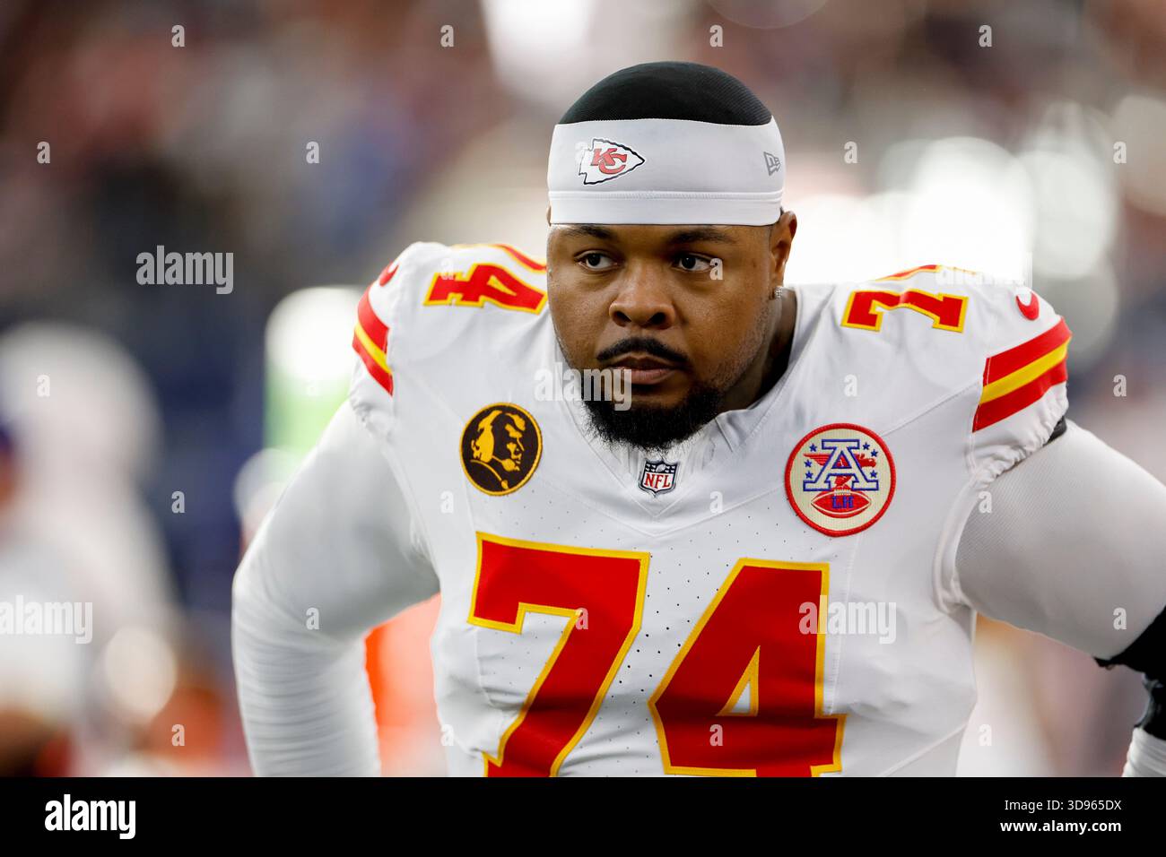 Kansas City Chiefs offensive tackle Jawaan Taylor (74) stands on the ...