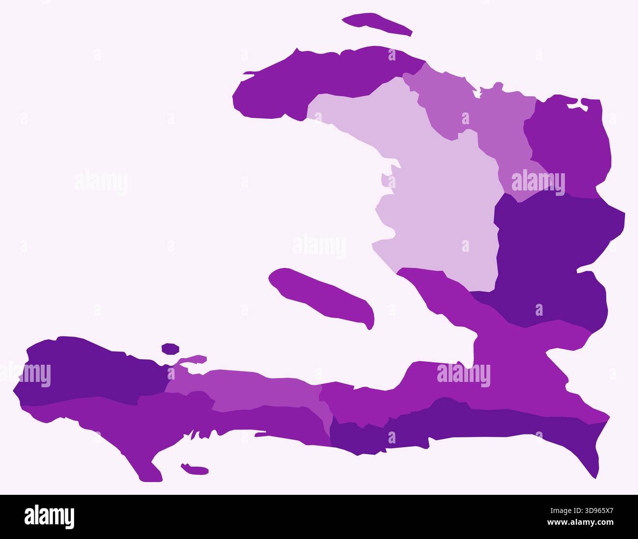 Map of Haiti with regions. Just a simple country border map with region ...