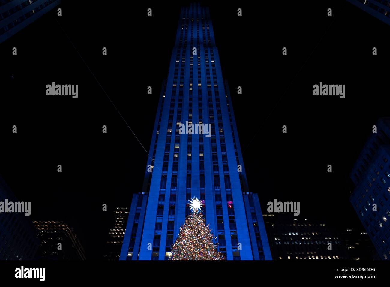 The Rockefeller Center Christmas tree after being lit during the 93rd ...