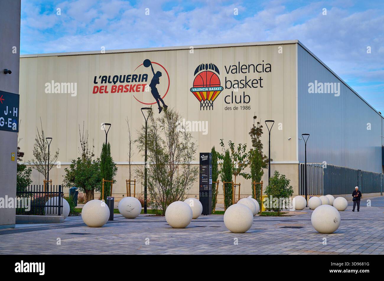A detail of the exterior facade of L'Alqueria del Basket, Valencia ...