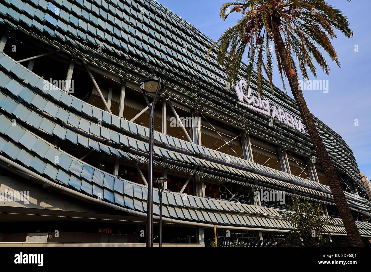 Detail of the exterior facade of the Roig Arena, a new multi-purpose ...