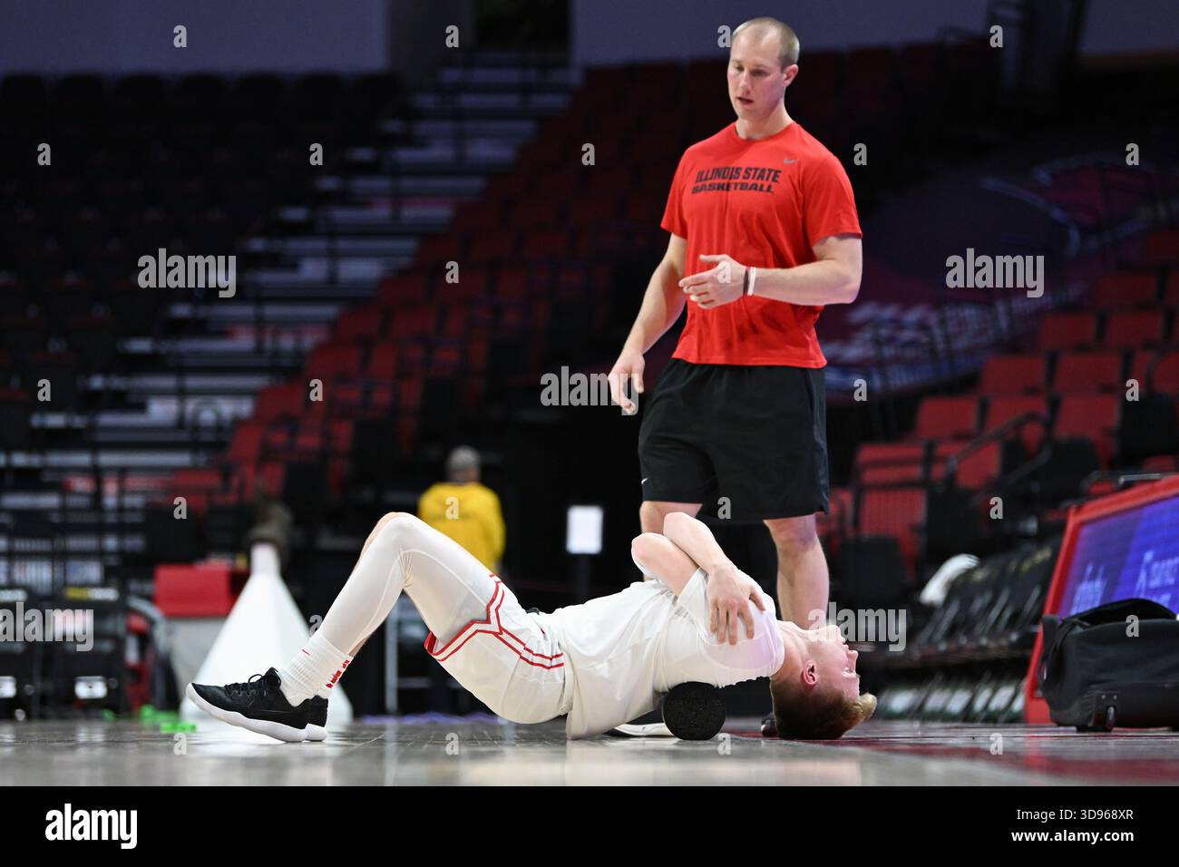 NORMAL, IL - DECEMBER 03: An athletic trainer looks on as Illinois ...