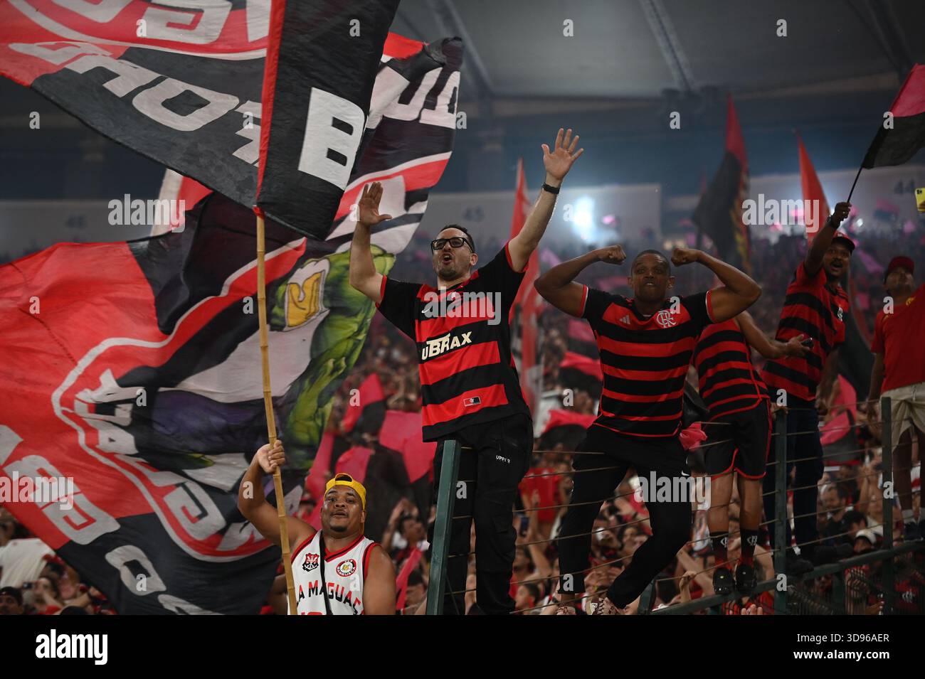 Flamengo fans celebrate the title during a match against Ceará, valid ...
