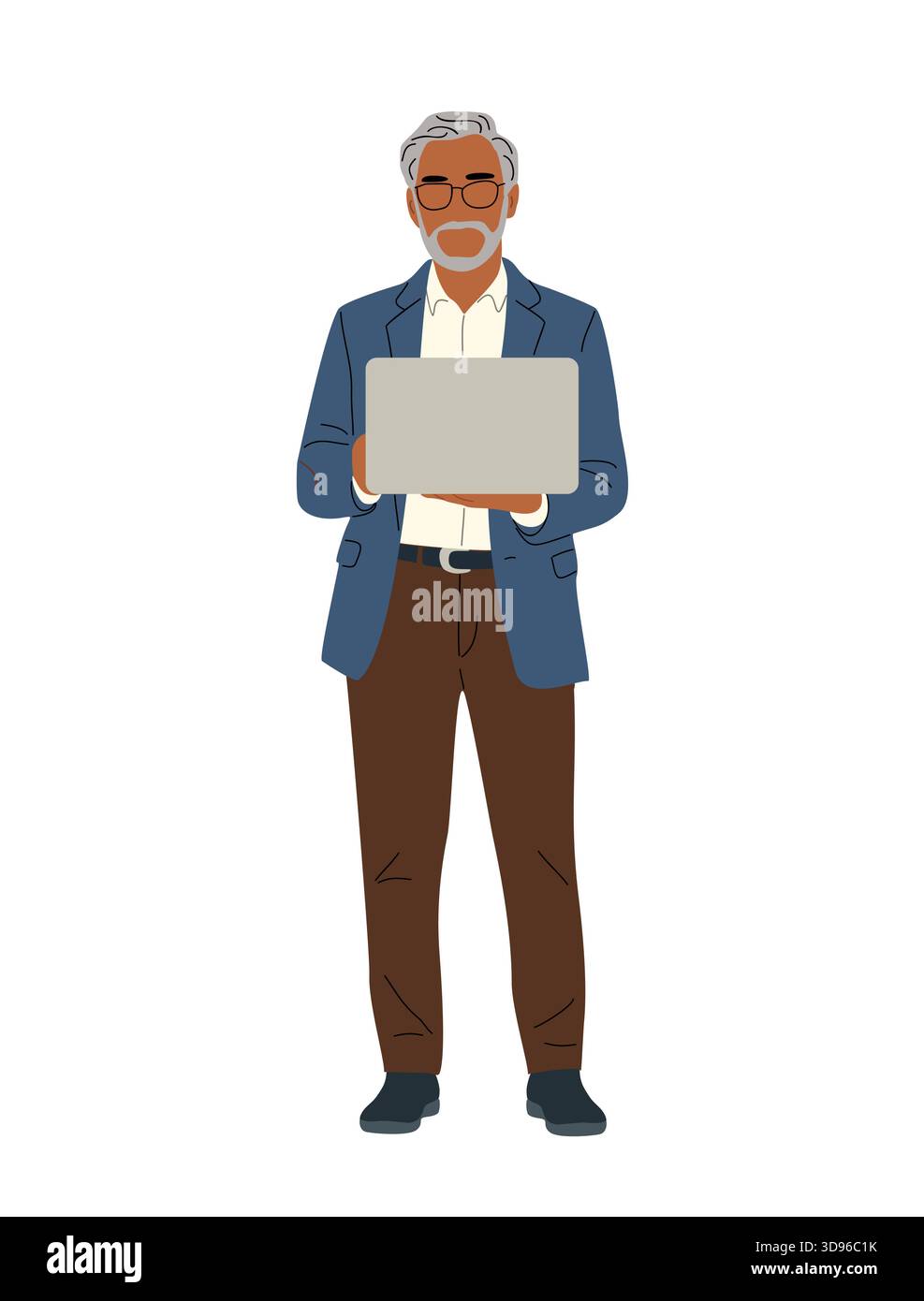 Man holding white laptop Stock Vector Images - Alamy