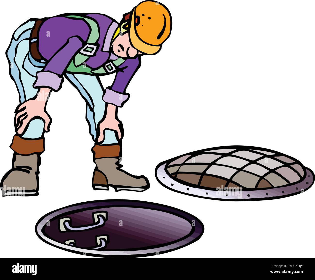 Water supply manhole cover Cut Out Stock Images & Pictures - Alamy