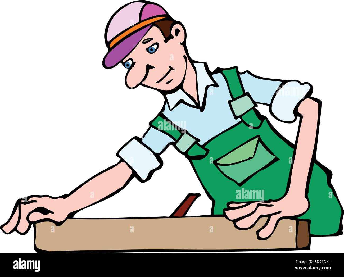 Workman power saw cutting Stock Vector Images - Alamy