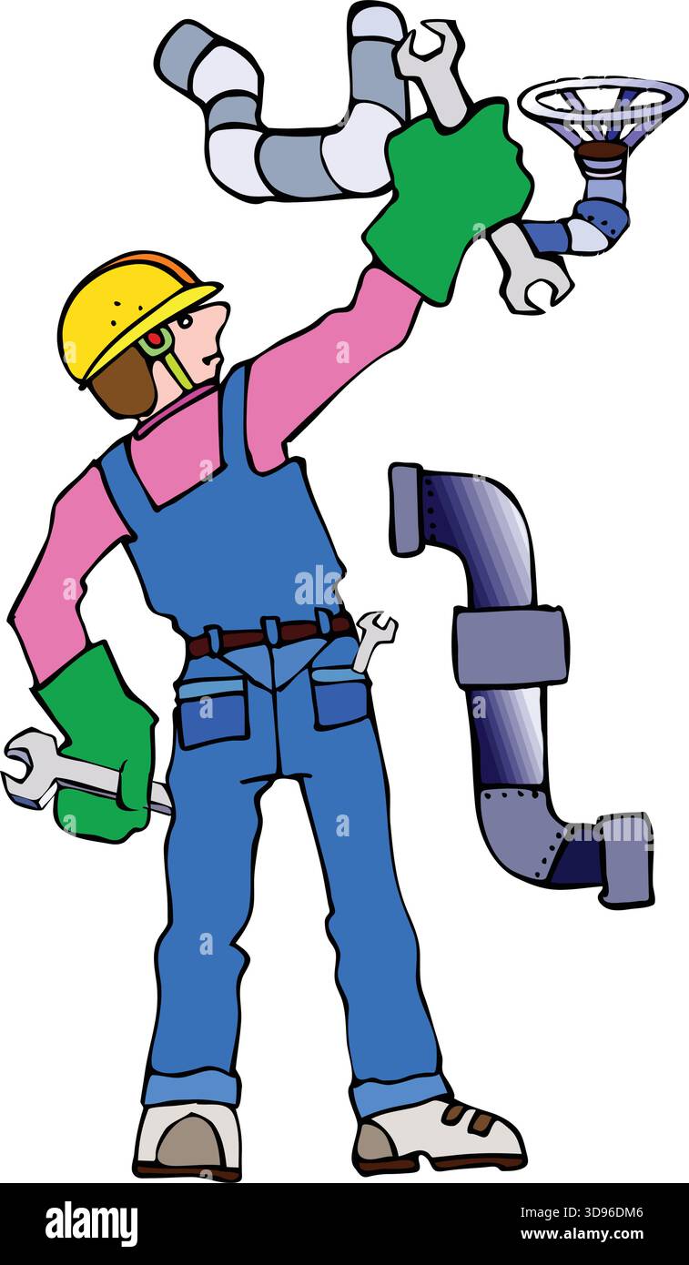 Plumber working in home Cut Out Stock Images & Pictures - Alamy