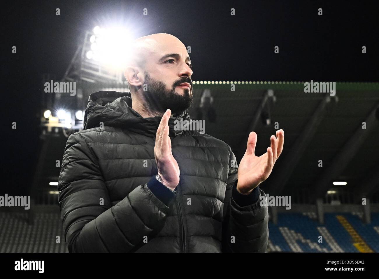 Brugge, Belgium. 03rd Dec, 2025. Cercle's head coach Onur Cinel ...