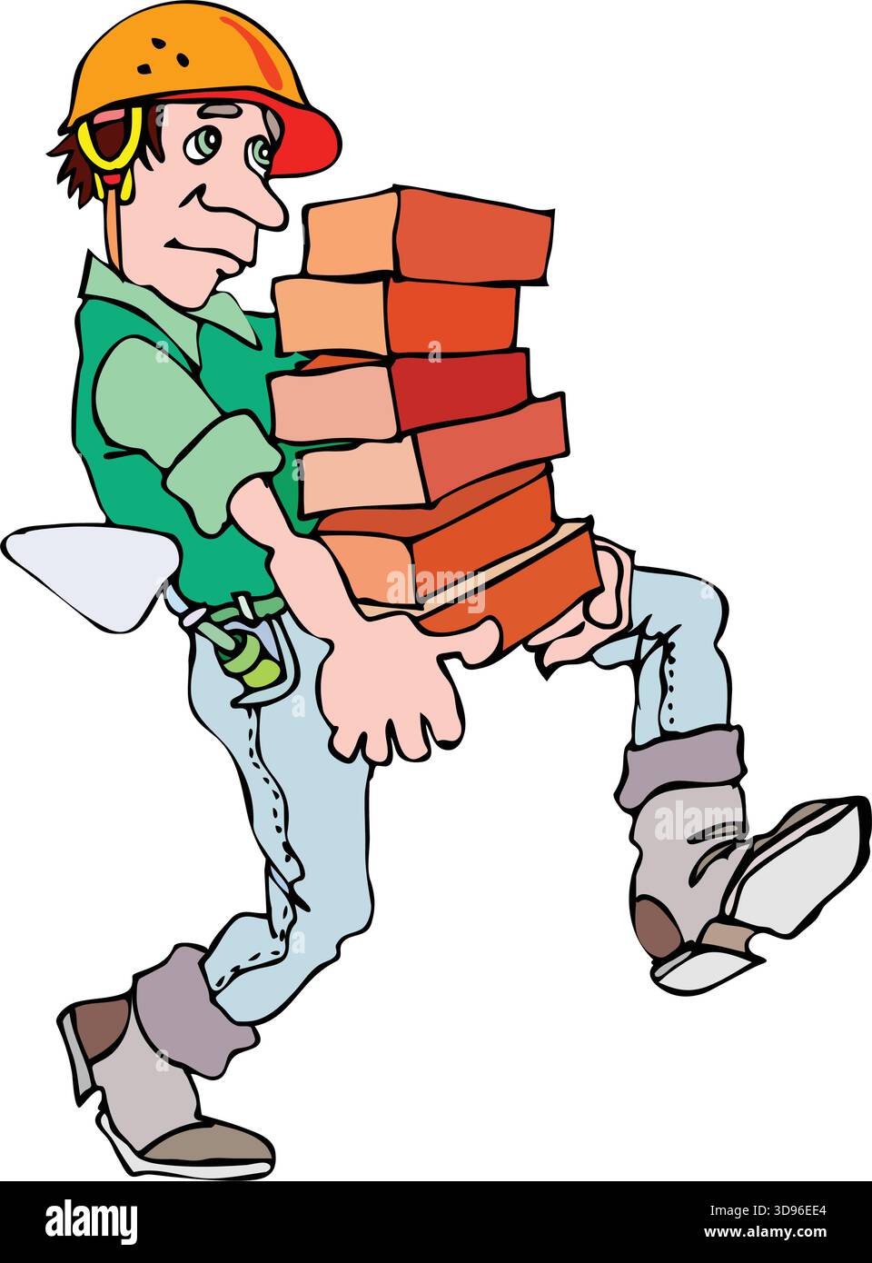 Construction worker carrying blocks Stock Vector Images - Alamy