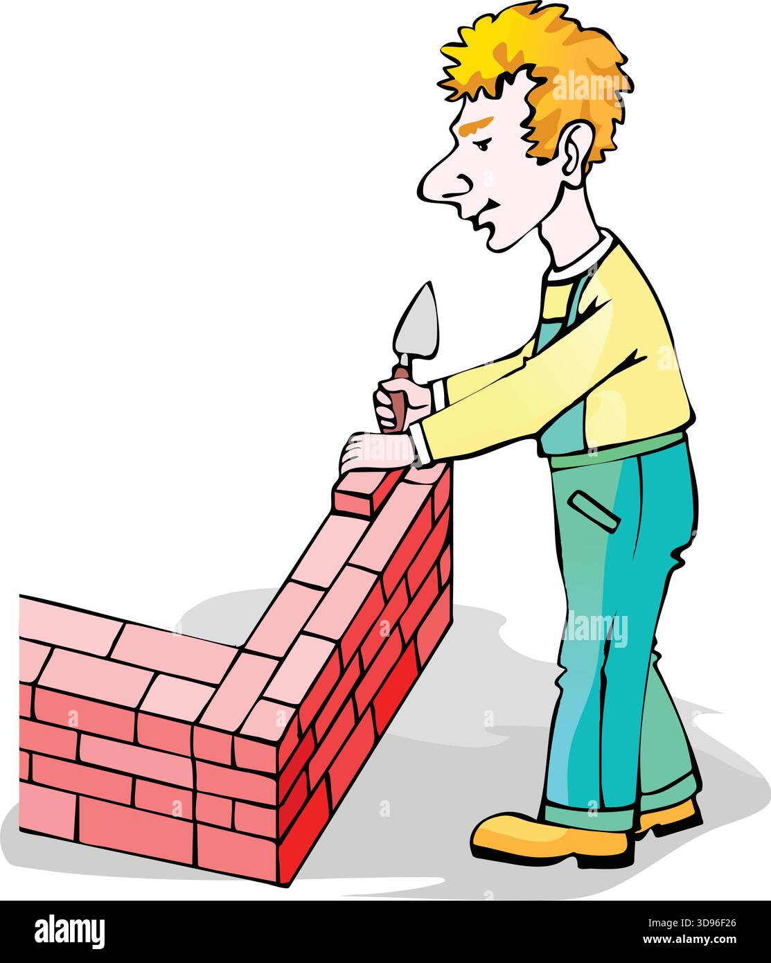 Cement trowel on brick Stock Vector Images - Alamy