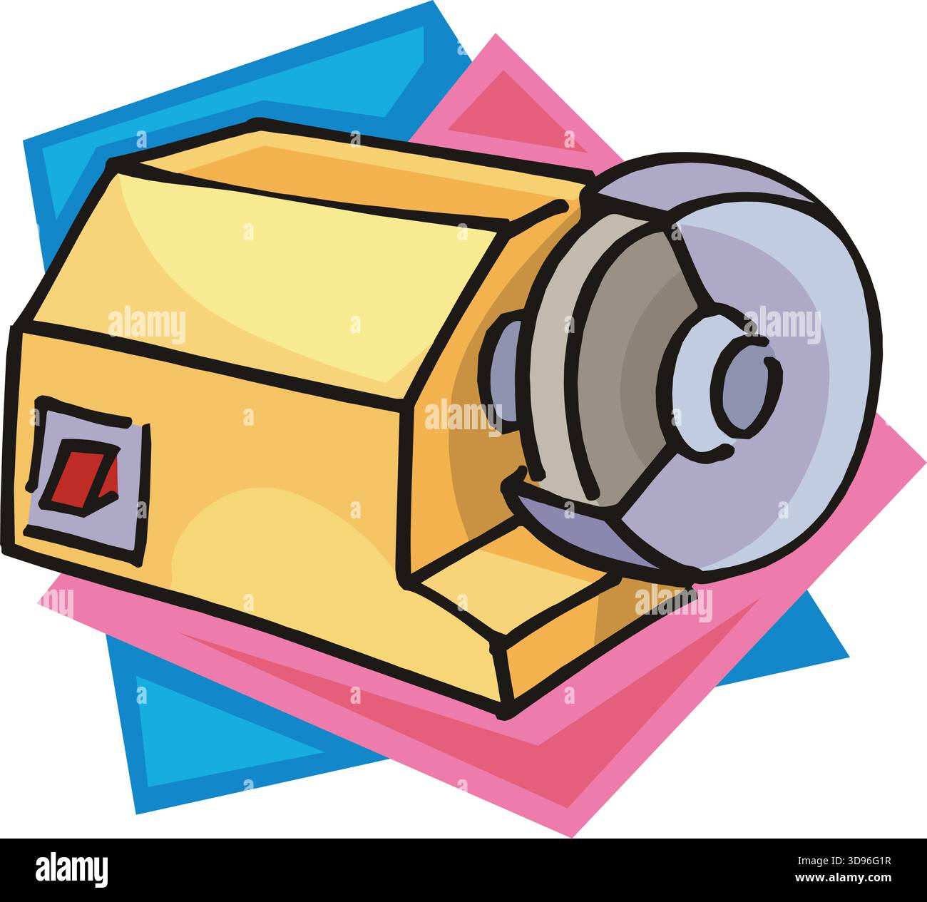 An illustration of a bench grinder with a yellow body and gray grinding ...
