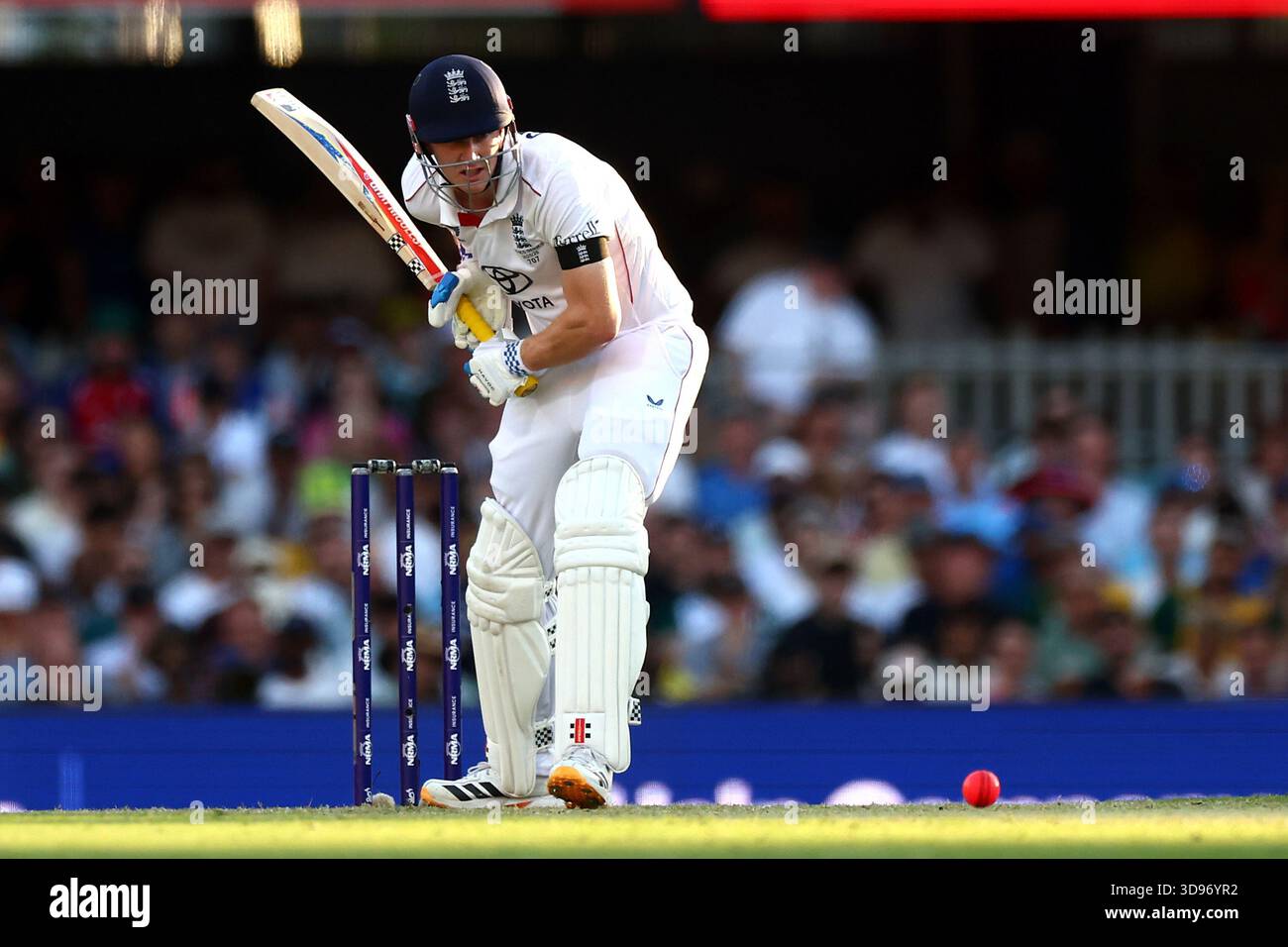 Harry Brook of England bats during the NRMA Insurance Ashes Second Test ...