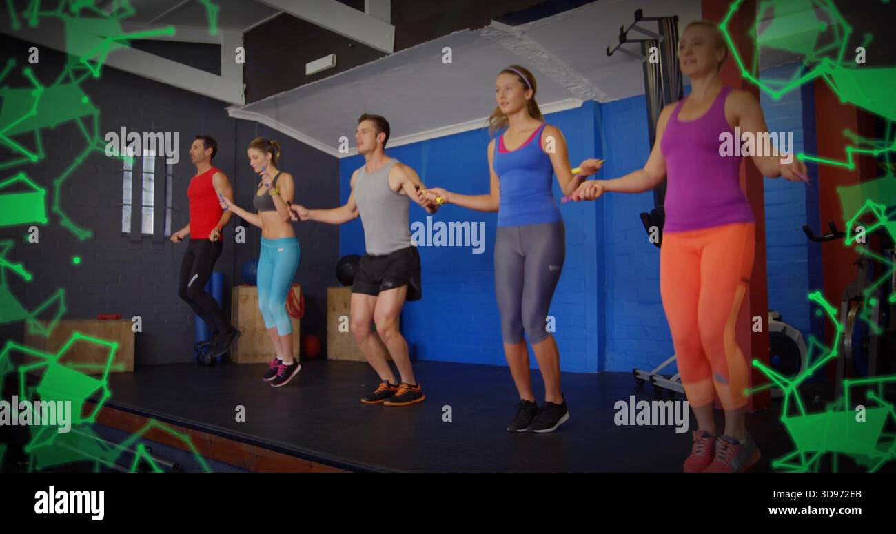 Jumping five person group hi-res stock photography and images - Alamy