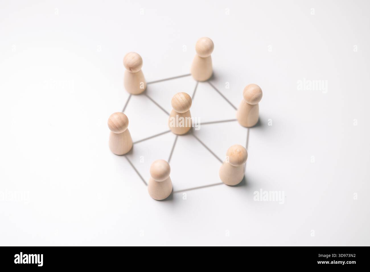 Circle of people interconnected by lines. cooperation, teamwork ...