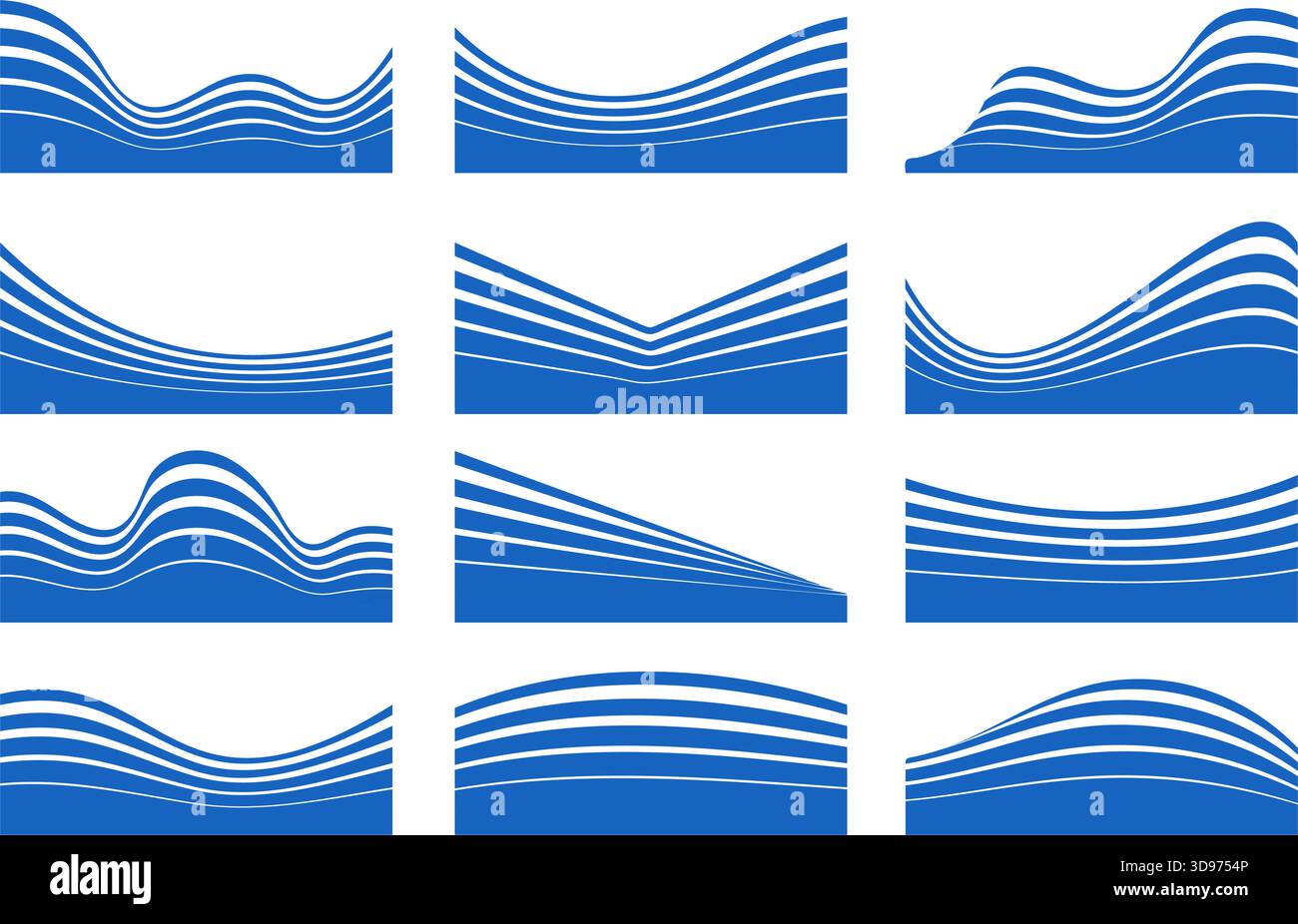 Modern wave shape divider with flowing curves for web design. Clean ...