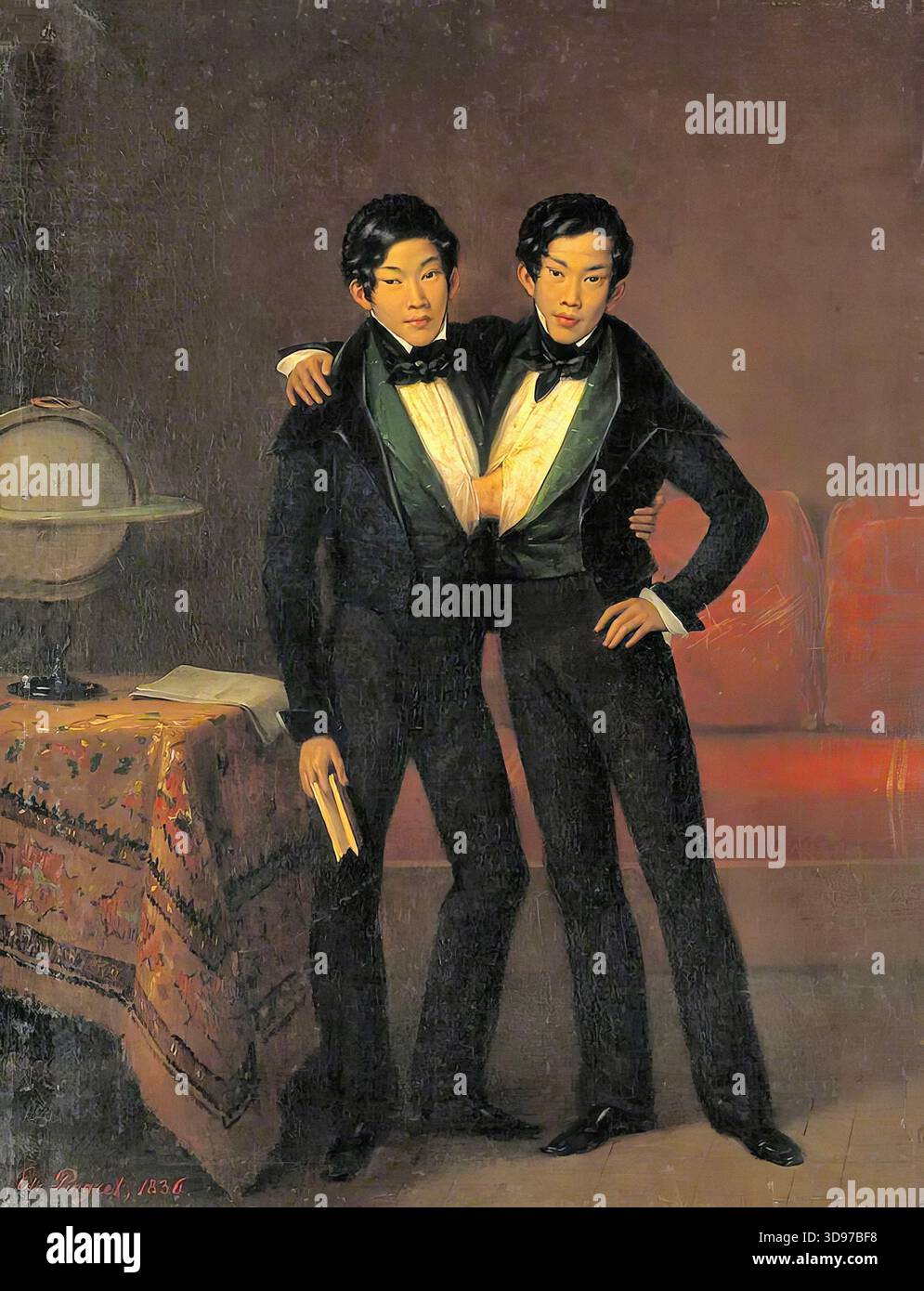 Edouard Henri Théophile Pingret - Chang and Eng, the Siamese Twins ...