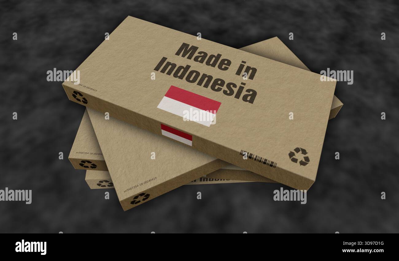 Made in Indonesia box production line. Indonesian export import ...