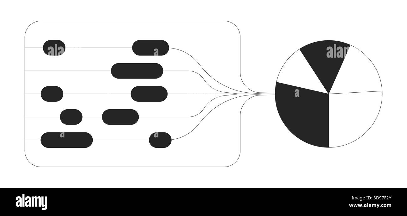 Data flow diagram to pie chart 2D line object Stock Vector Image & Art ...