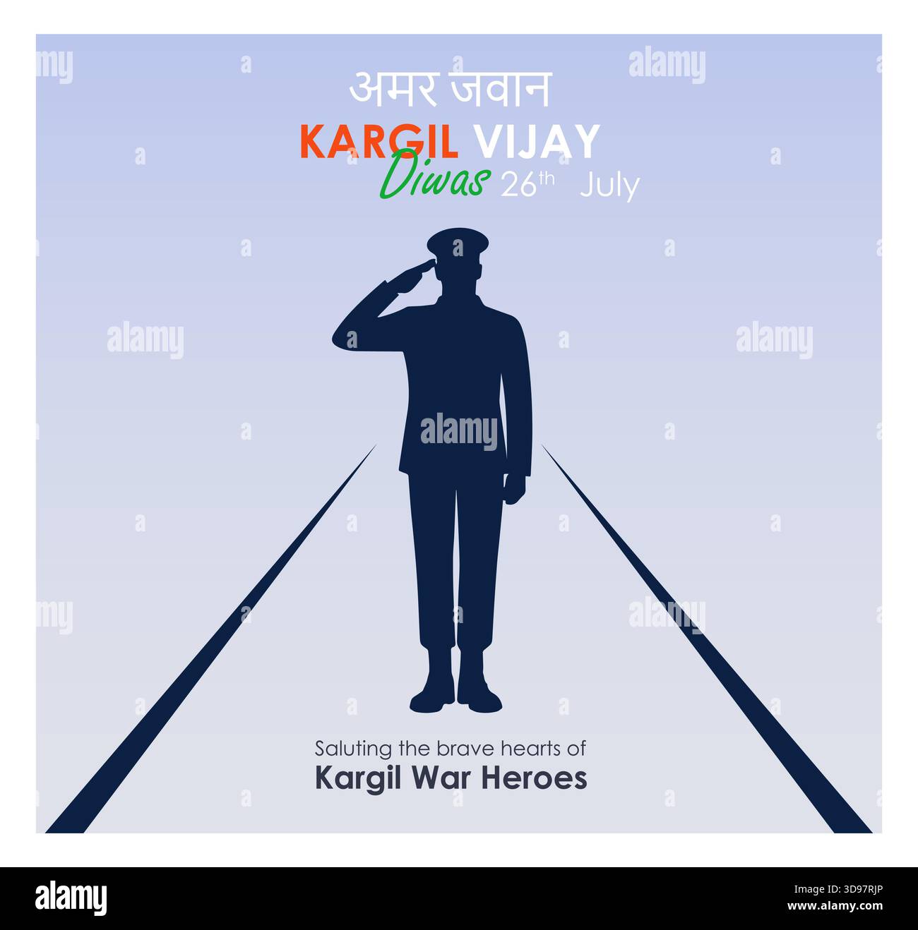 Kargil vijay diwas poster. Salute soldier silhouette. Patriotism and ...