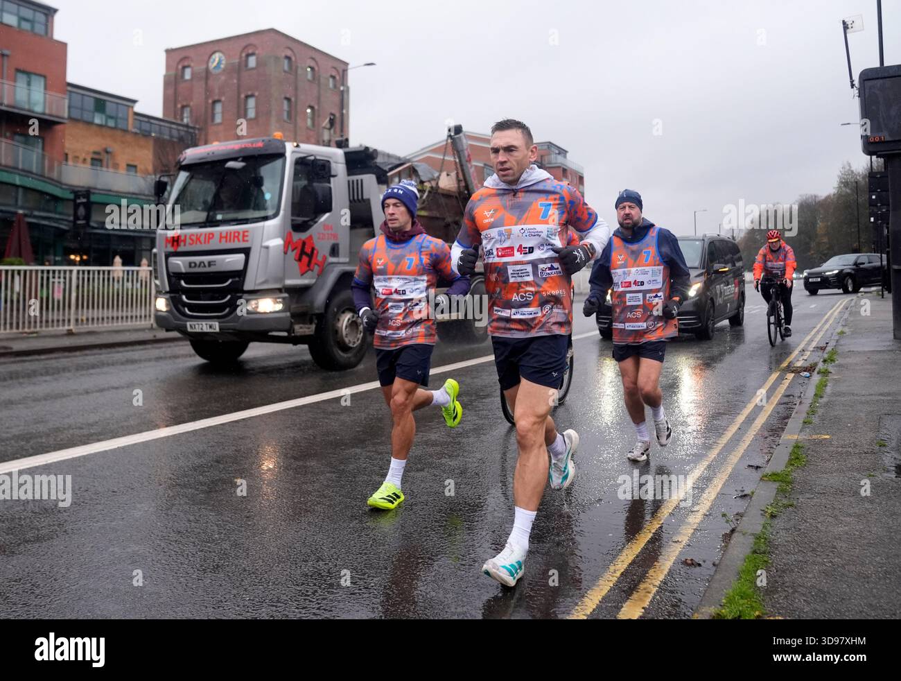 Kevin Sinfield in Sheffield city centre on day four of the 7 in 7 ...