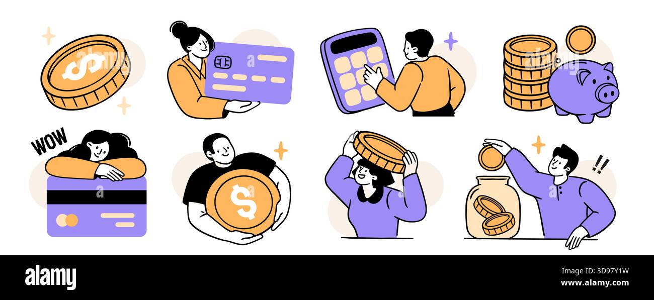 Saving money women hand Stock Vector Images - Alamy