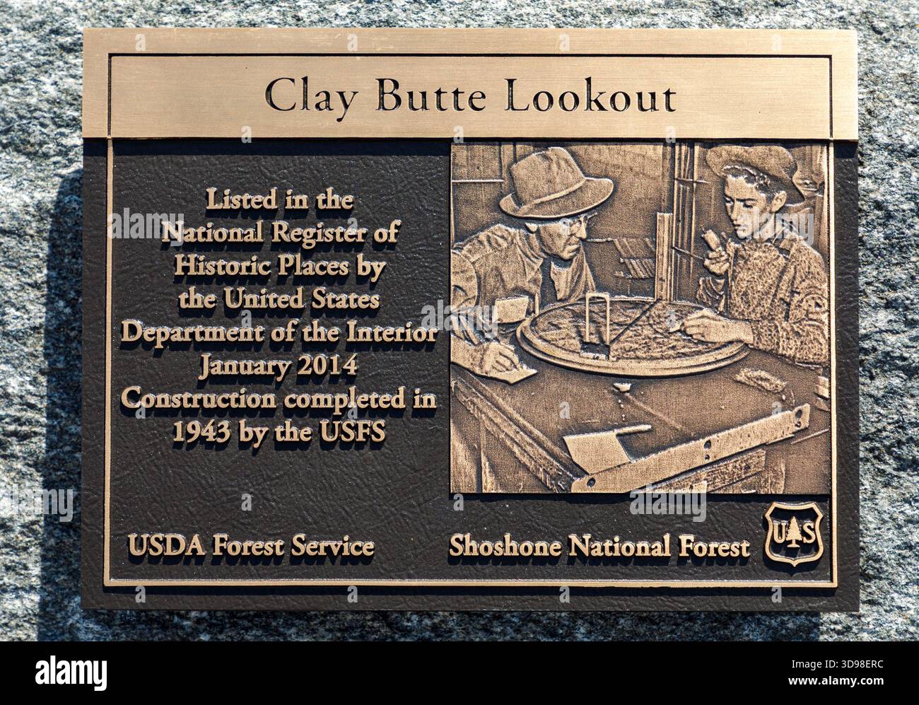 Clay Butte Lookout information sign, Beartooth Scenic Highway, Wyoming ...