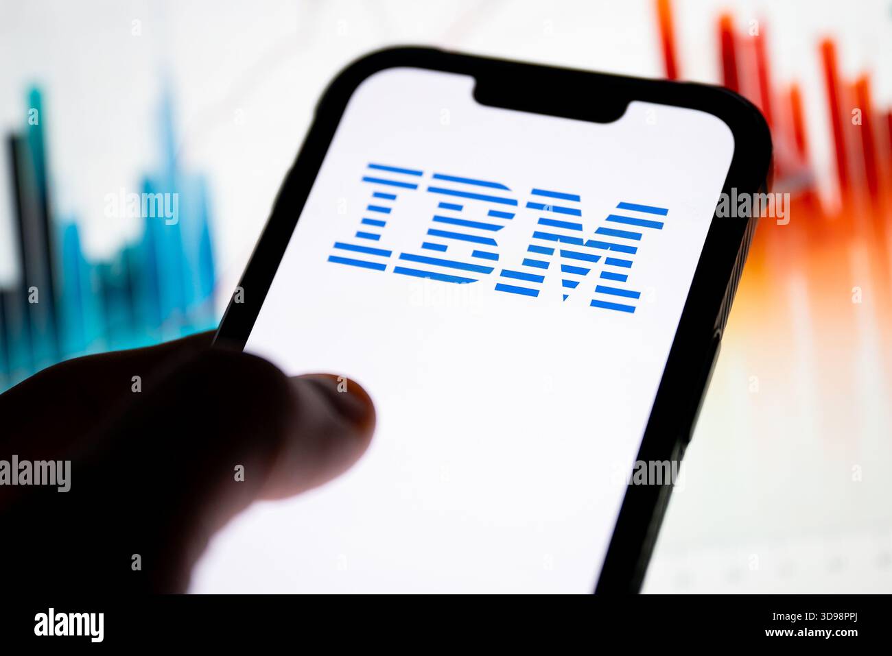 December 4, 2025, Poland: In this photo illustration, the IBM logo seen ...