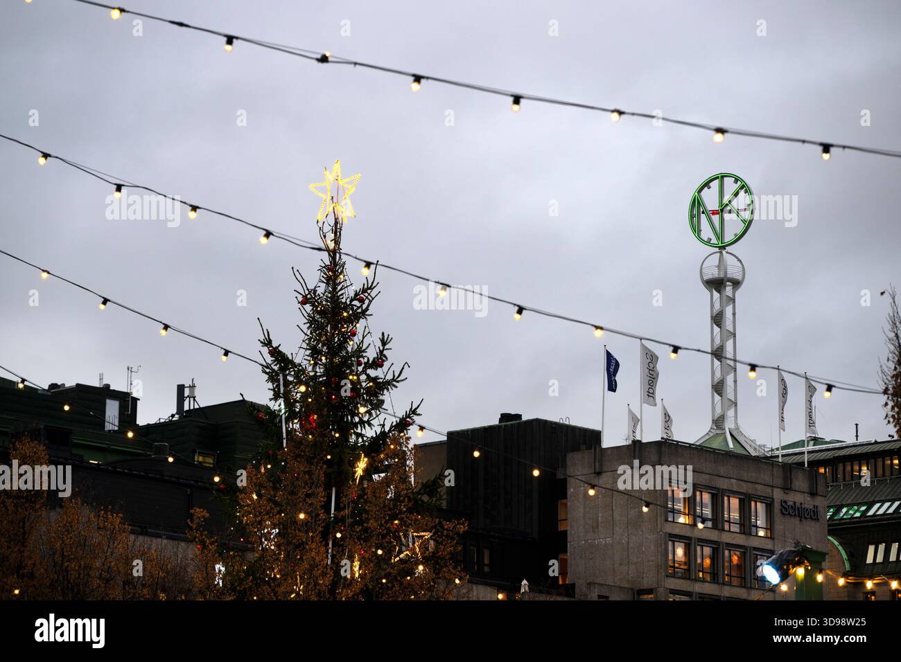 Christmas tree in Kungsträdgården in central Stockholm in Stockholm ...