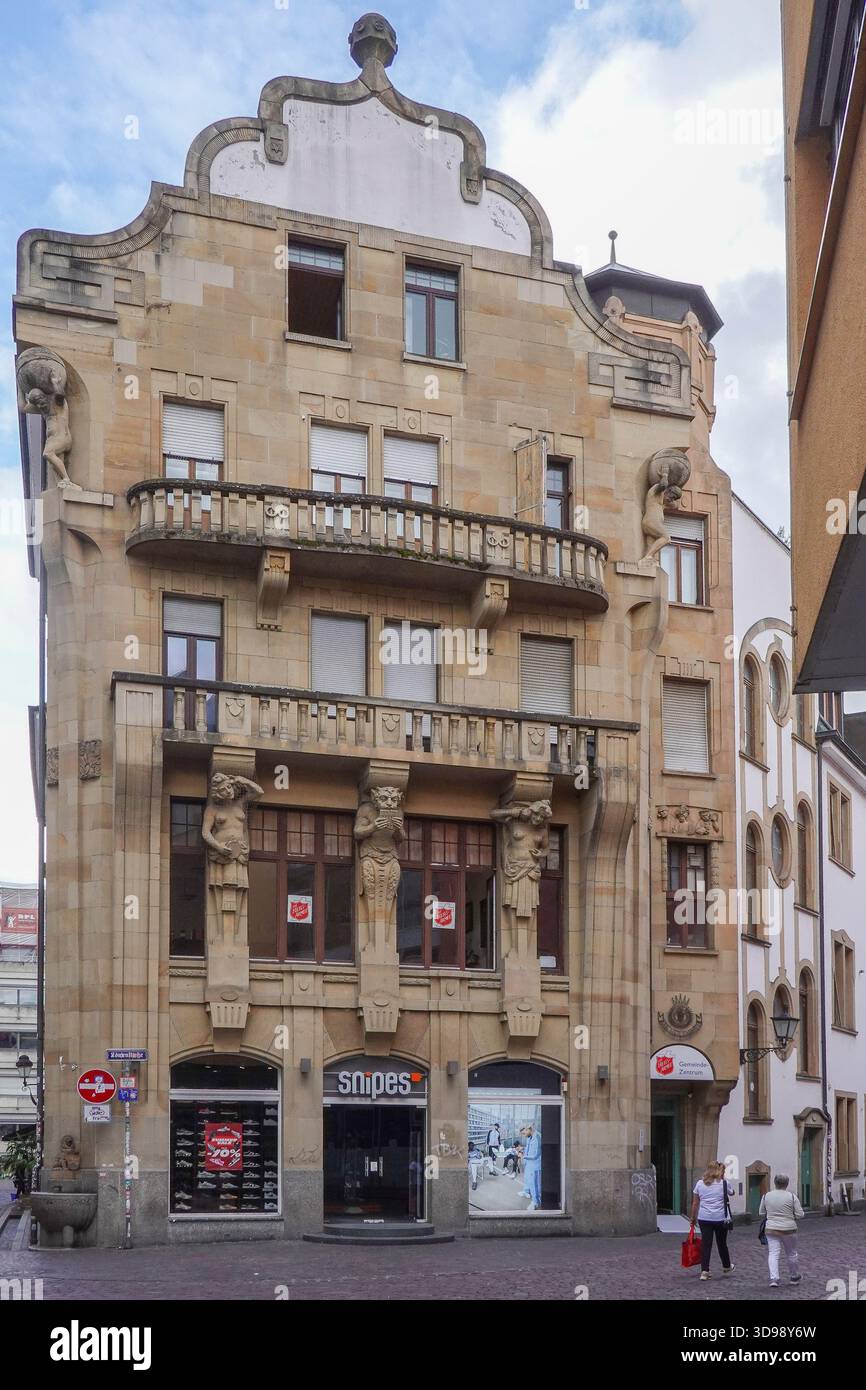 Germany, Freiburg, house in the Lowenstrasse in Art Nouveau style by ...