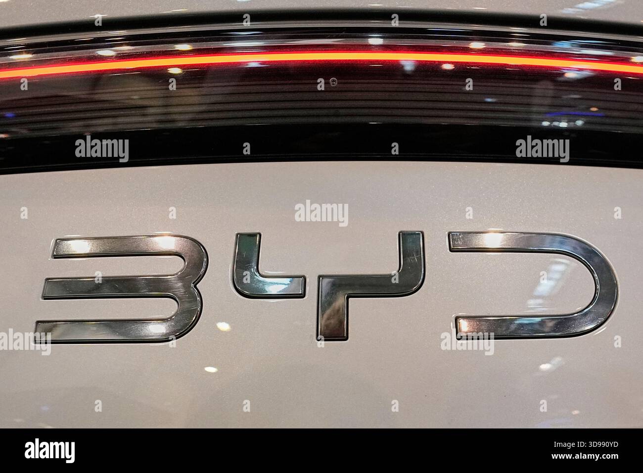 A Chinese BYD electric car is on display at the Essen Motor Show in ...