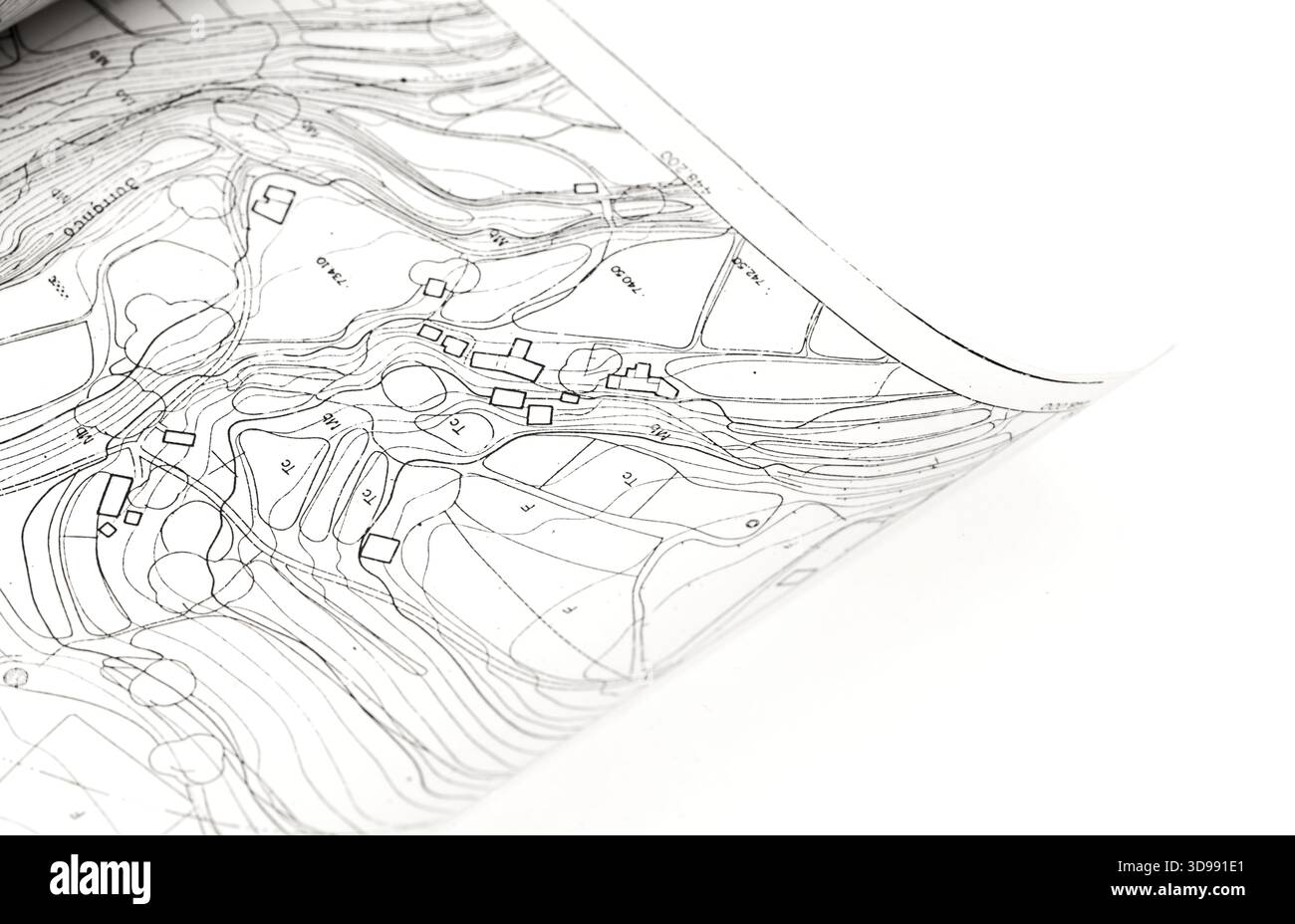 Very detailed Topographic maps on tracing paper rolled up into a tube ...