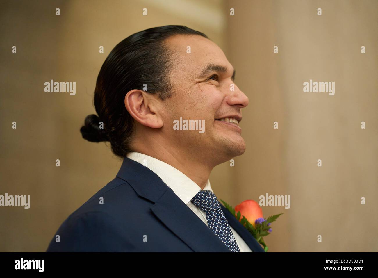 Manitoba Premier Wab Kinew waits before the Speech from the Throne, at ...