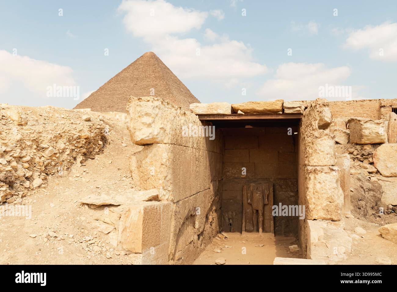 ancient egypt images on wall in tomb. Great pyramid in Giza. Cairo ...