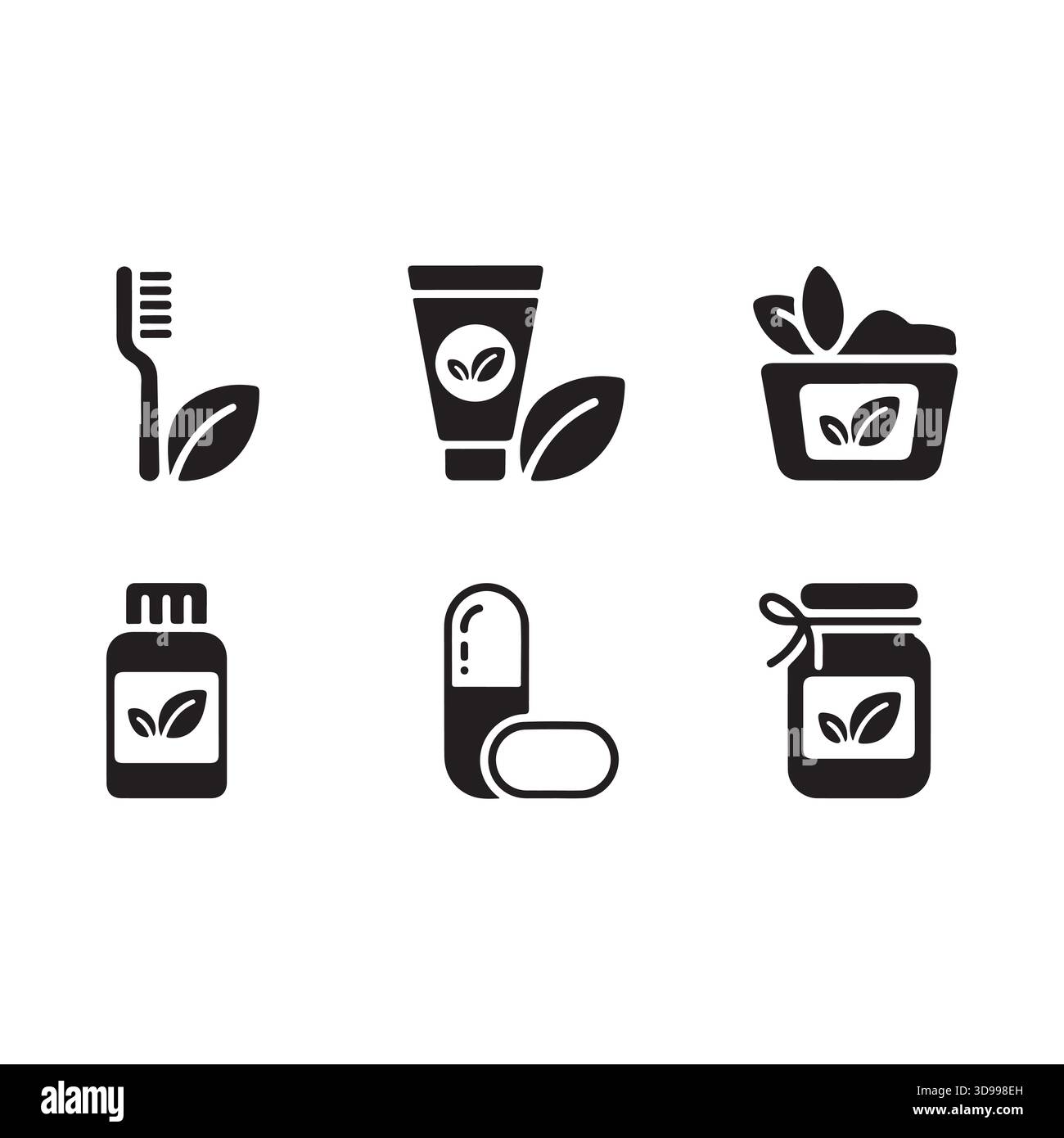 Collection of six simple black and white icons representing personal ...