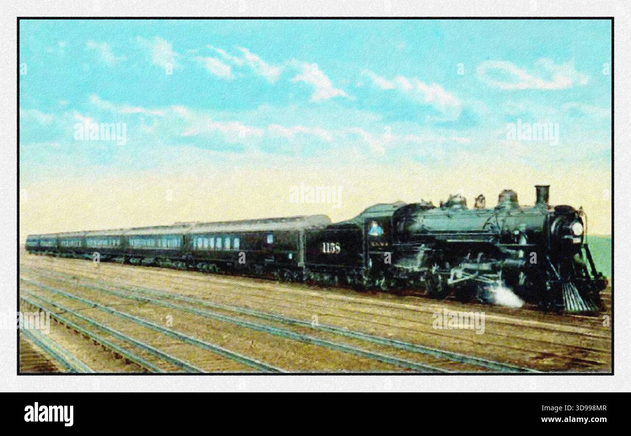 Panama Limited, Illinois Central Railroad, Chicago, Illinois 1917 Stock ...