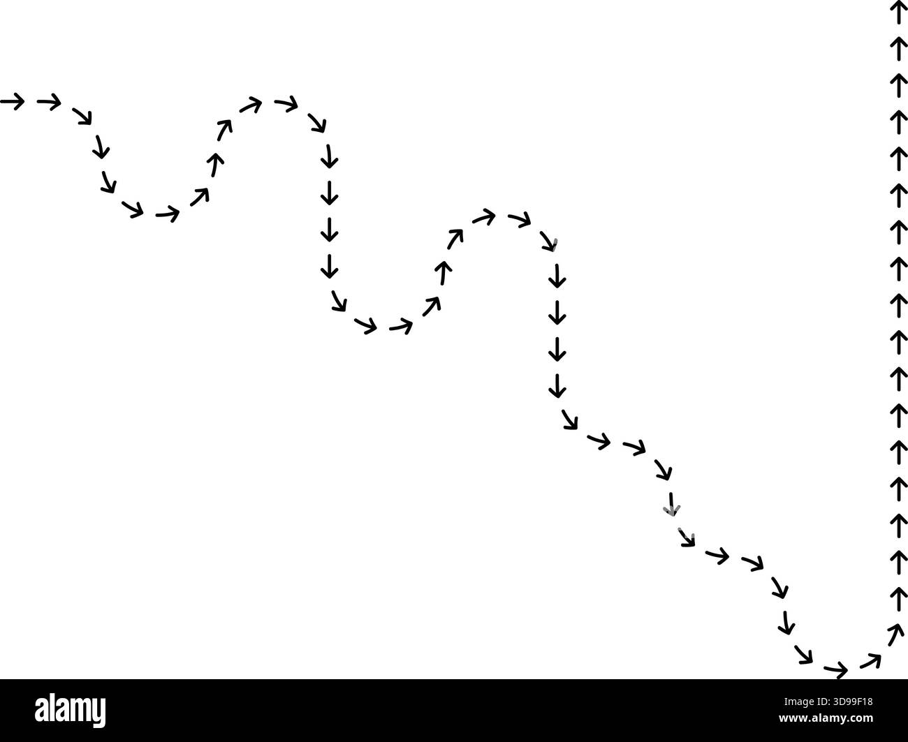 Dotted arrow design tracing a loose gesture path with a free curved ...