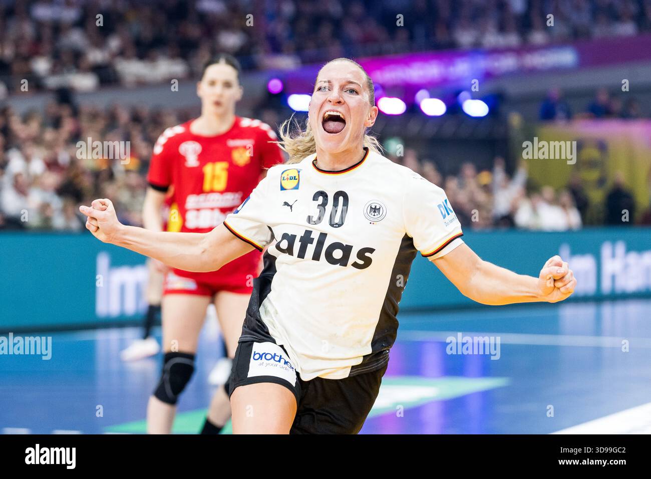 DORTMUND, GERMANY - DECEMBER 4: Jenny Behrend (Germany, 30) cheers ...
