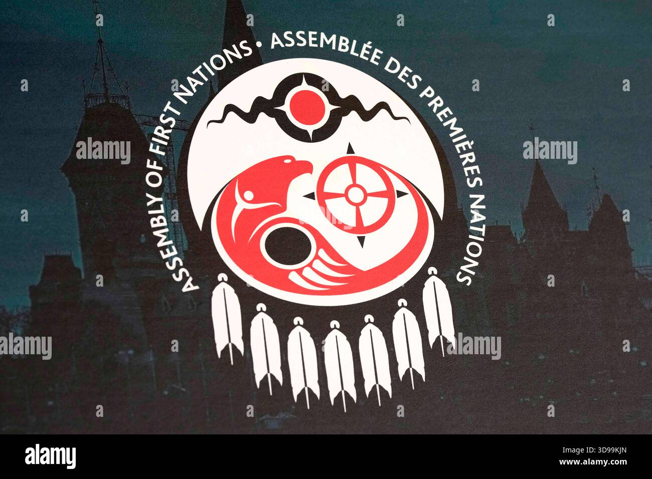 The logo of the Assembly of First Nations (AFN) is seen at the Special ...
