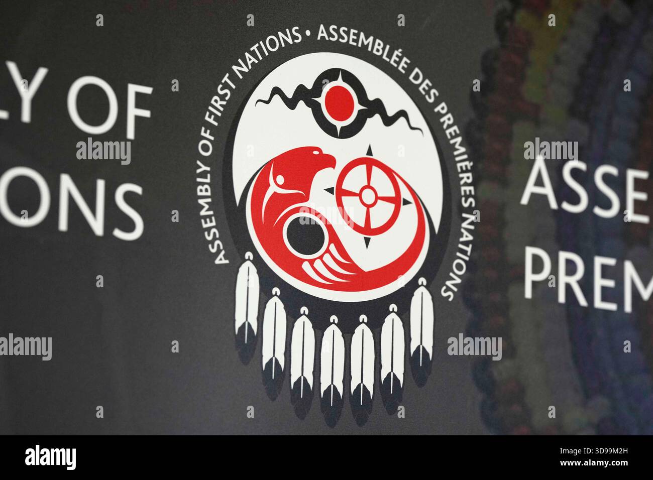 The logo of the Assembly of First Nations (AFN) is seen at the Special ...