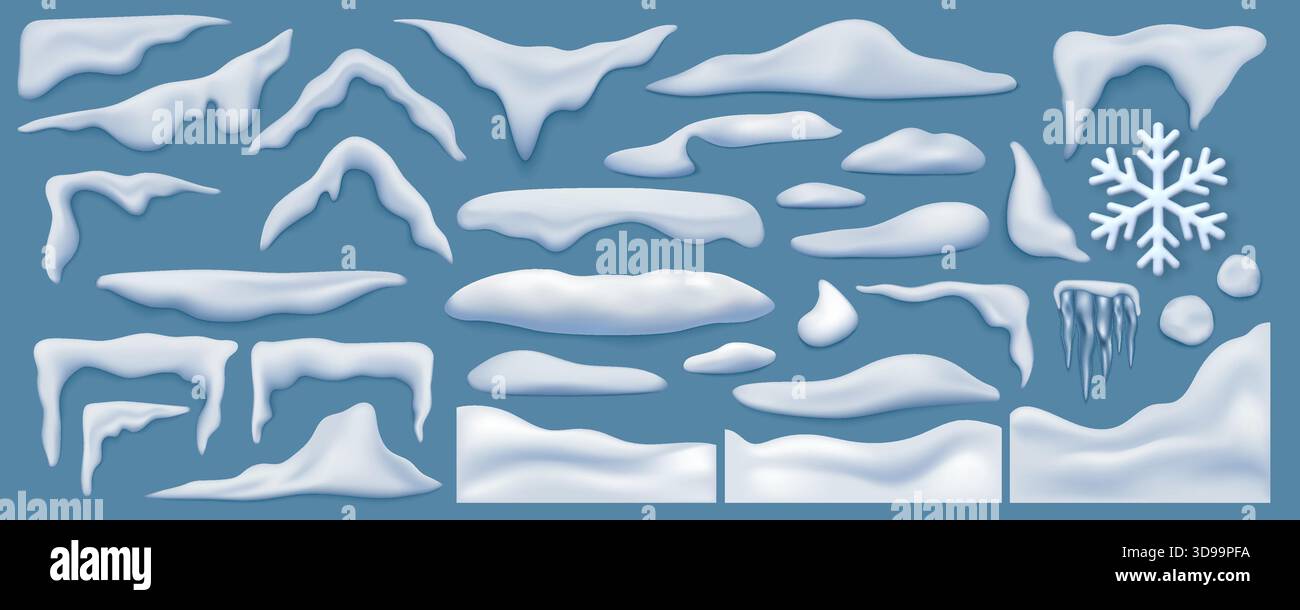 Snow Drift and Icicles Vector Set Stock Vector Image & Art - Alamy