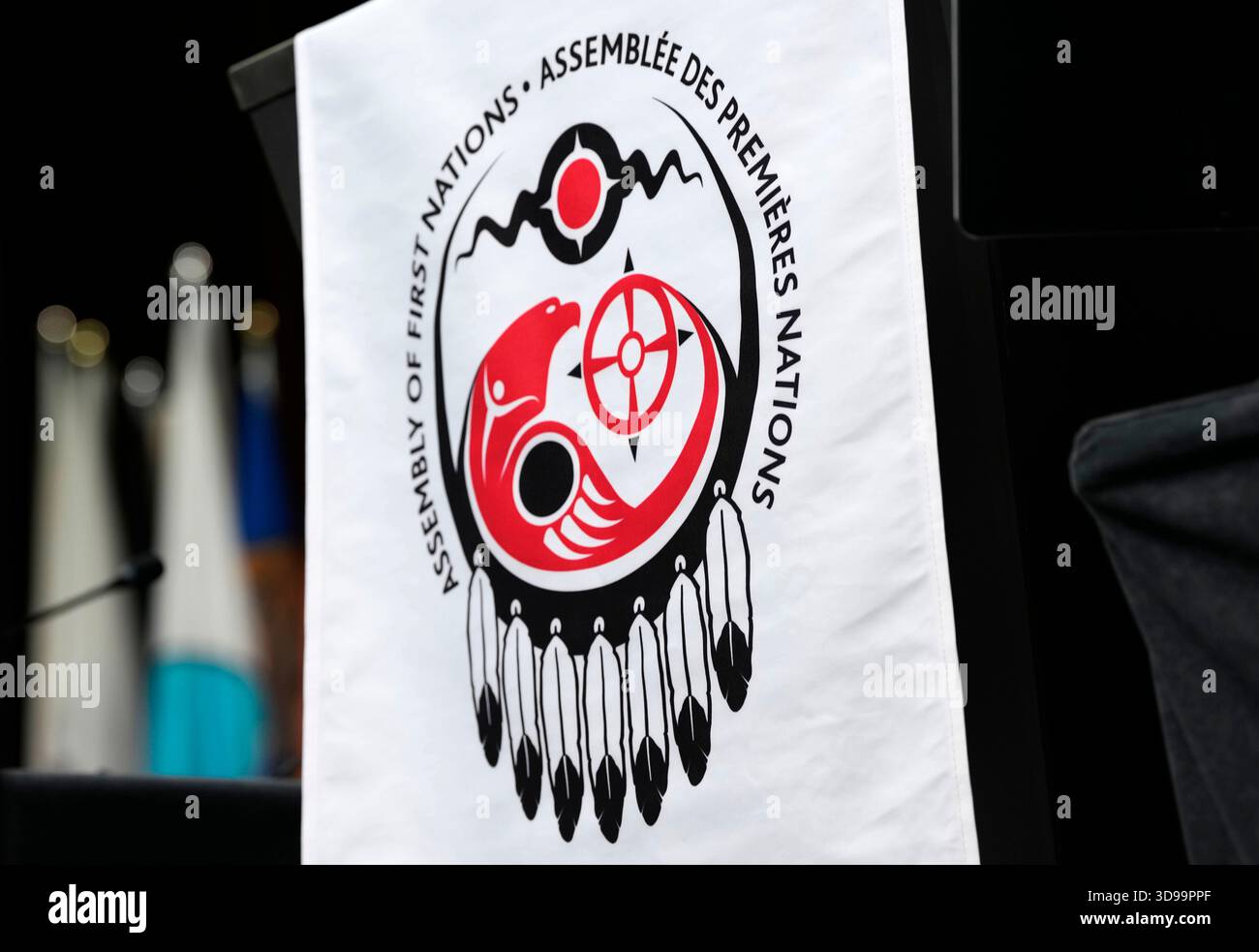 The logo of the Assembly of First Nations (AFN) is seen at the Special ...